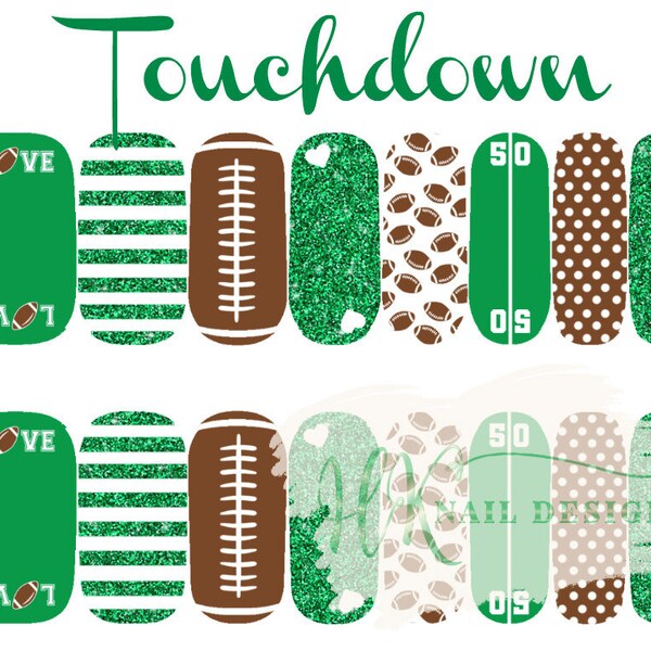 Football Nail Decals - Etsy