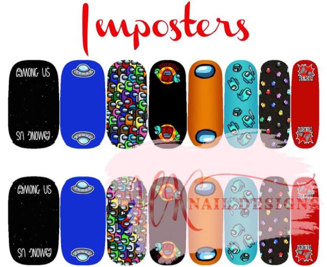 Among Us Nail Polish Wraps – Imposters Design, Easy Application - Etsy
