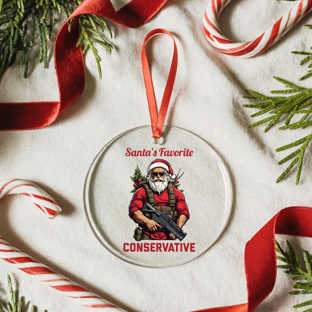 FUNNY CHRISTMAS GUN Ornament Gun Lover Military Outdoorsmen Hunter Pro ...