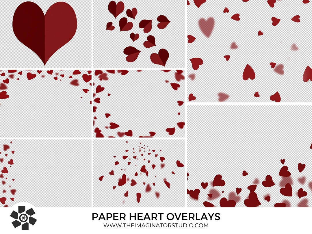 Paper Heart Overlays | Photography Overlays | Falling Hearts ...
