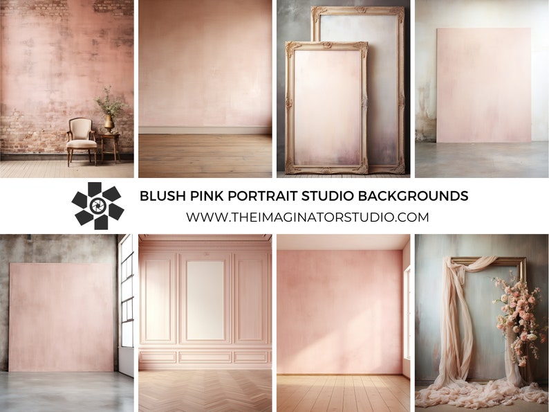 Blush Pink Portrait Studio Backgrounds | Digital Background | Digital ...