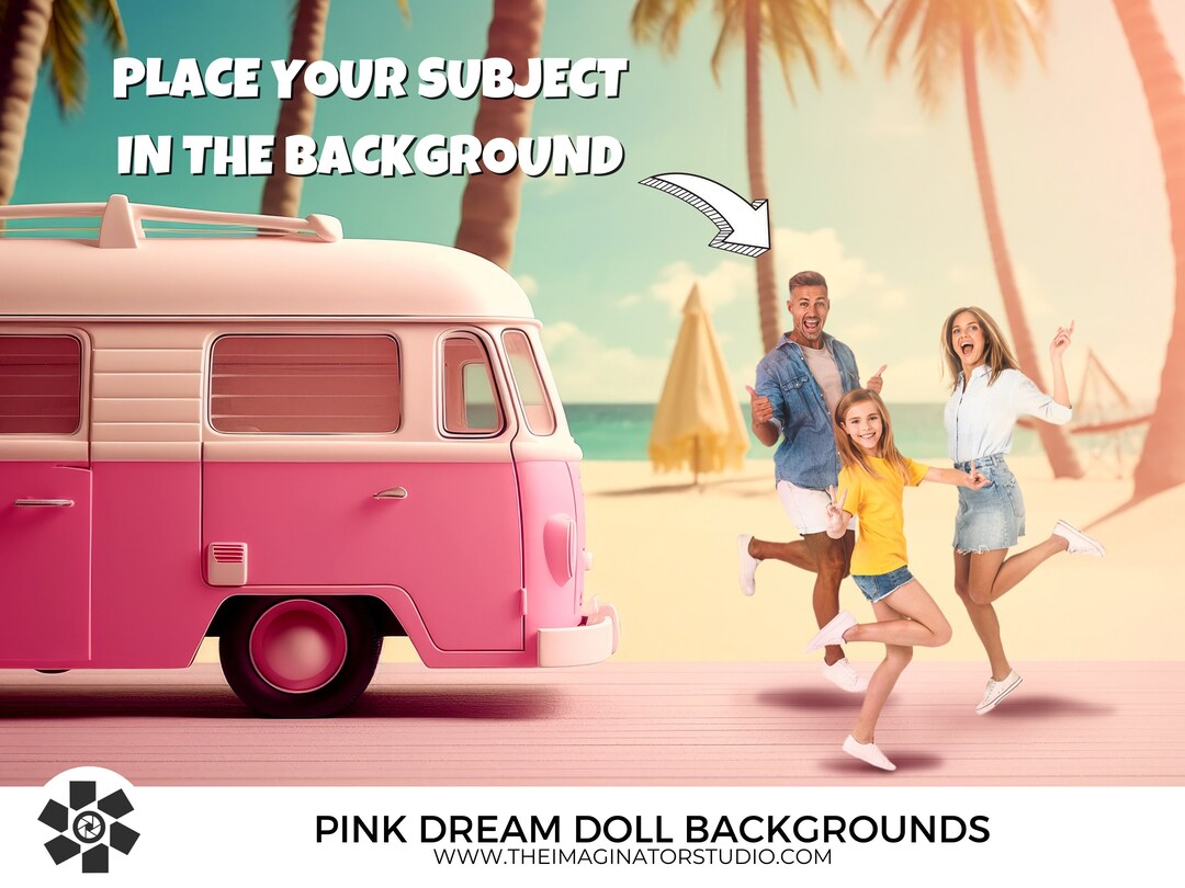 Pink Dream Doll Backgrounds | Dollhouse | Digital Background | Digital ...