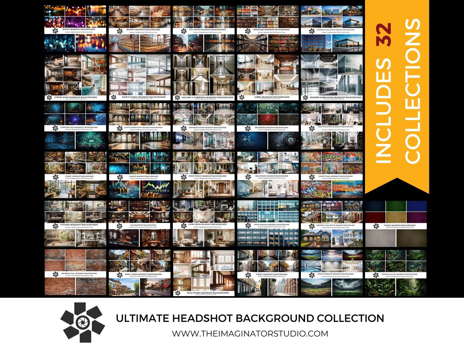 Headshot Digital Background Bundle | Cinematic Headshot Backgrounds ...