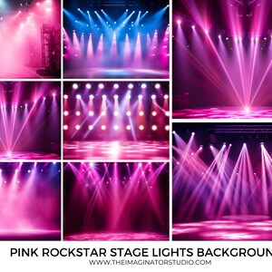 Pink Rockstar Stage Lights Backgrounds | Pink | Digital Background ...