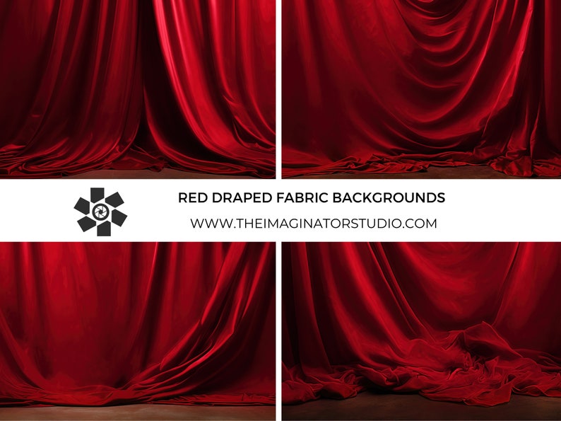 Red Draped Fabric Backgrounds | Red Curtains | Red Studio Backdrop ...