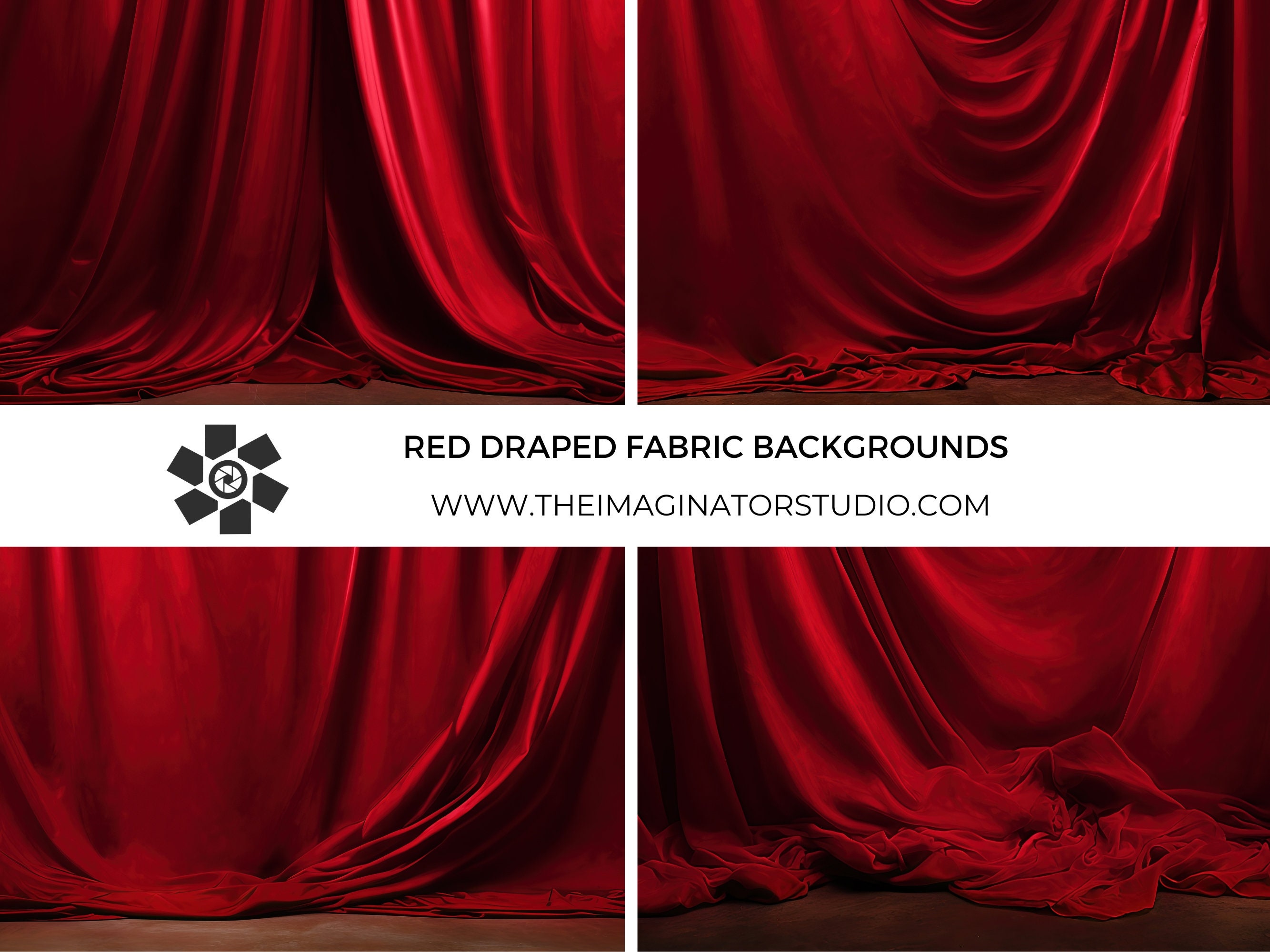 Red Draped Fabric Backgrounds | Red Curtains | Red Studio Backdrop ...