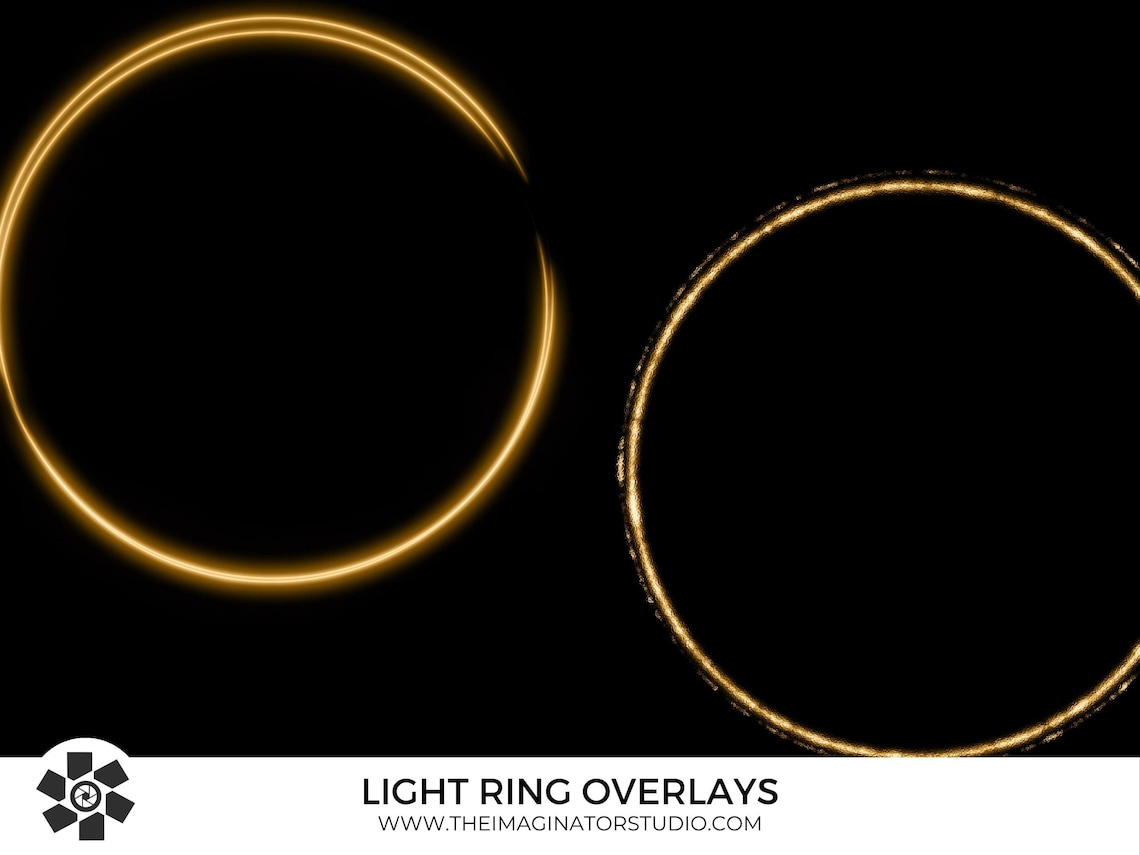 Light Ring Overlays | Gold Ring Overlays | Halo | Photoshop | Photography | PNG | Circle Overlay ...