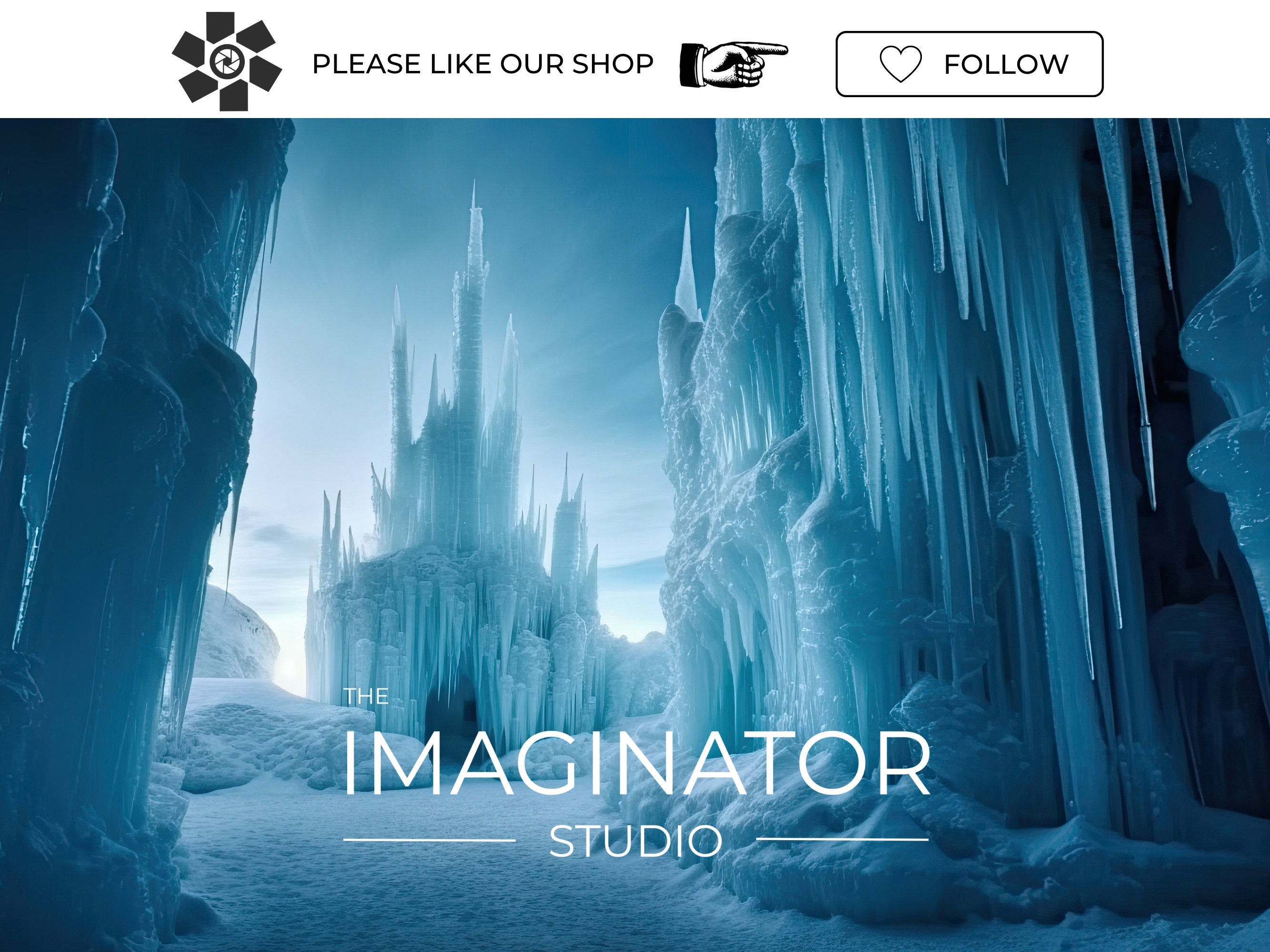 Frozen Fantasy Backdrops | Winter Digital Background | Ice Castle ...