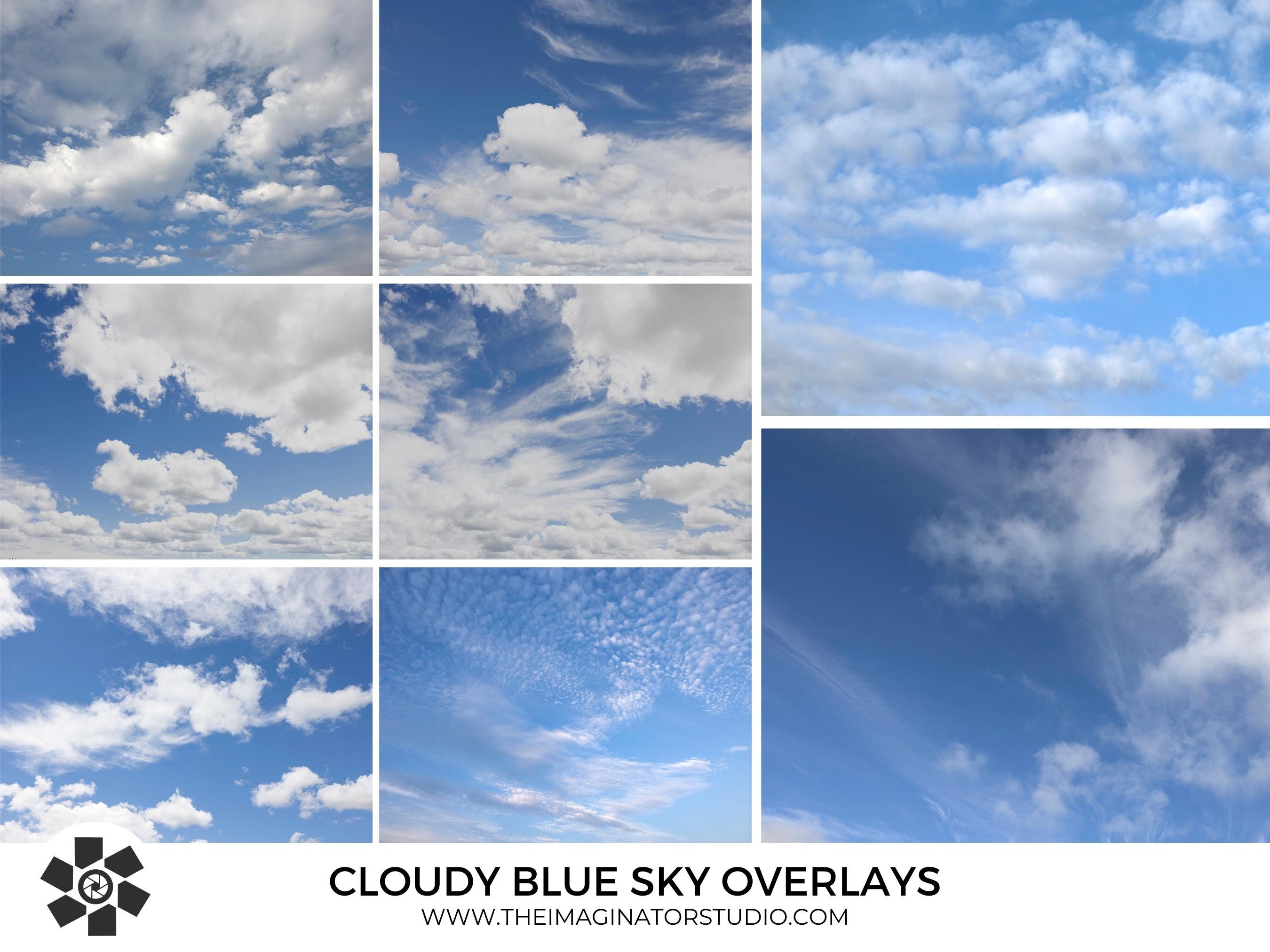 Cloudy Blue Sky Overlays | Photoshop Overlays | Sky Replacement | Cloud ...