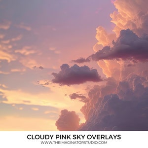 Pink Cloudy Sky Overlays | Photoshop Overlays | Sky Replacement | Cloud ...