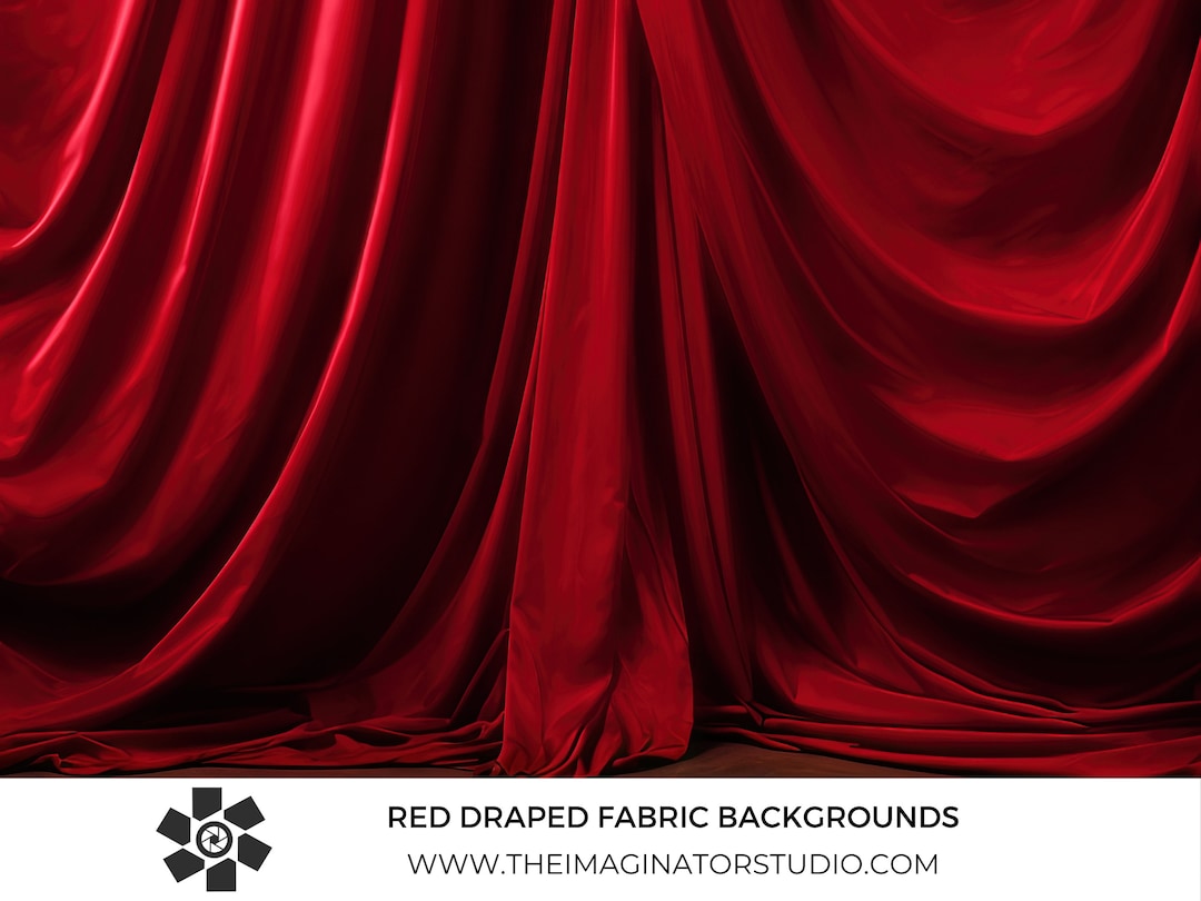 Red Draped Fabric Backgrounds | Red Curtains | Red Studio Backdrop ...