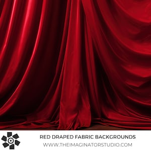 Red Draped Fabric Backgrounds | Red Curtains | Red Studio Backdrop ...