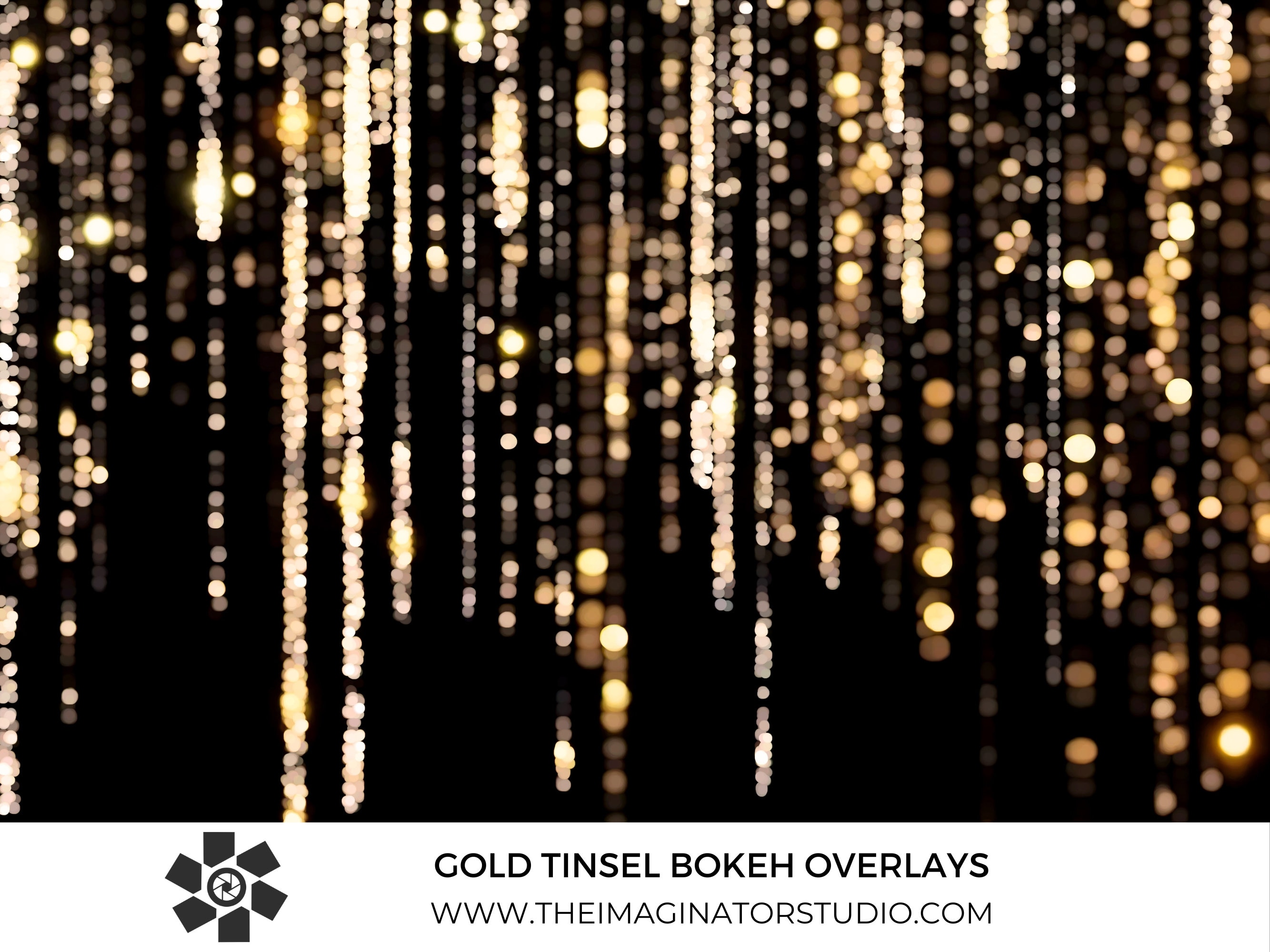 Gold Bokeh Backdrop | Bokeh | Gold Tinsel Overlay | Digital Background ...