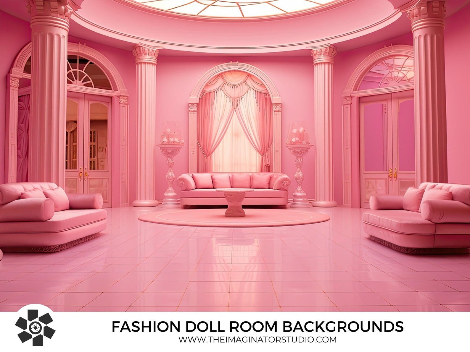 Pink Fashion Doll Room Background | Doll House | Digital Background ...