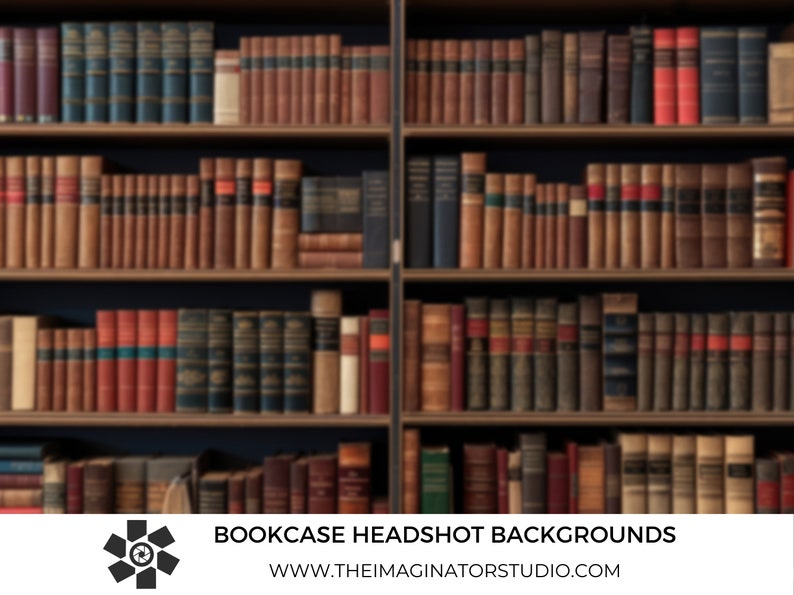 Bookcase Backdrop | Books | Cinematic Headshot Background | Digital ...