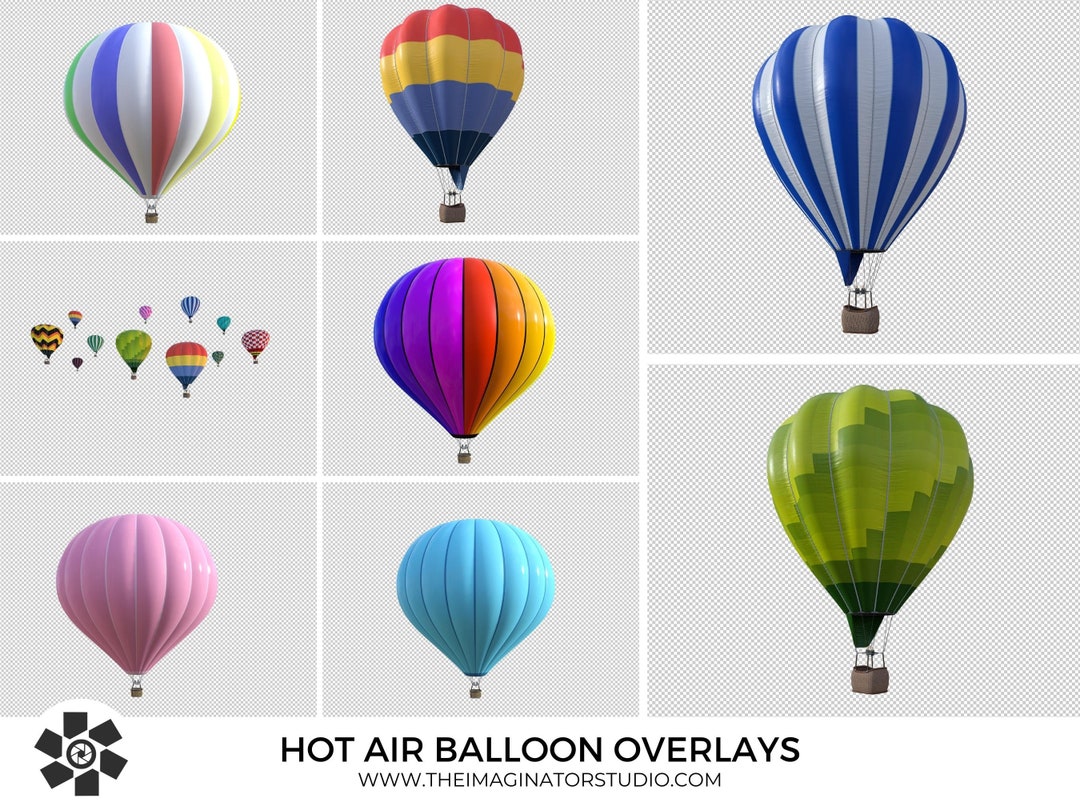 Hot Air Balloon Overlay | Digital Overlays | Transparent Background ...