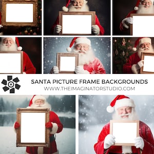 Santa Photoshop Template | Digital Background | Santa Frame | PNG ...