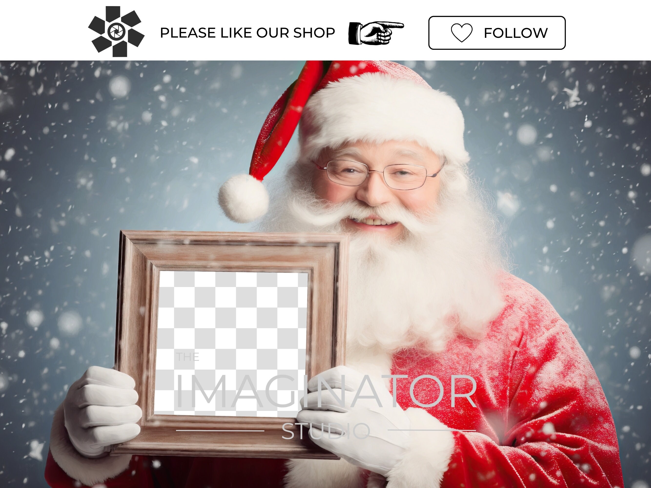 Santa Photoshop Template | Digital Background | Santa Frame | PNG ...