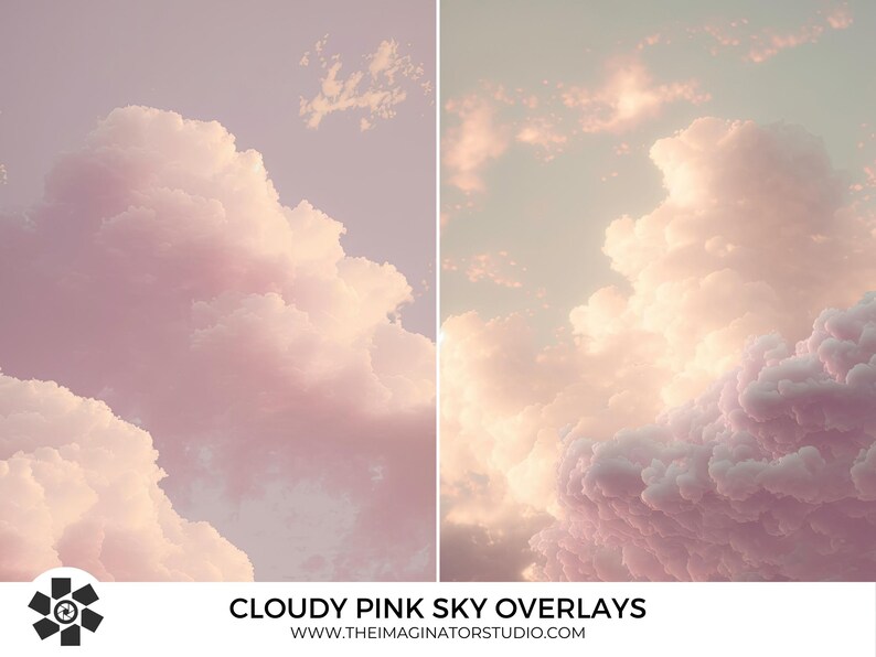 Pink Cloudy Sky Overlays | Photoshop Overlays | Sky Replacement | Cloud ...