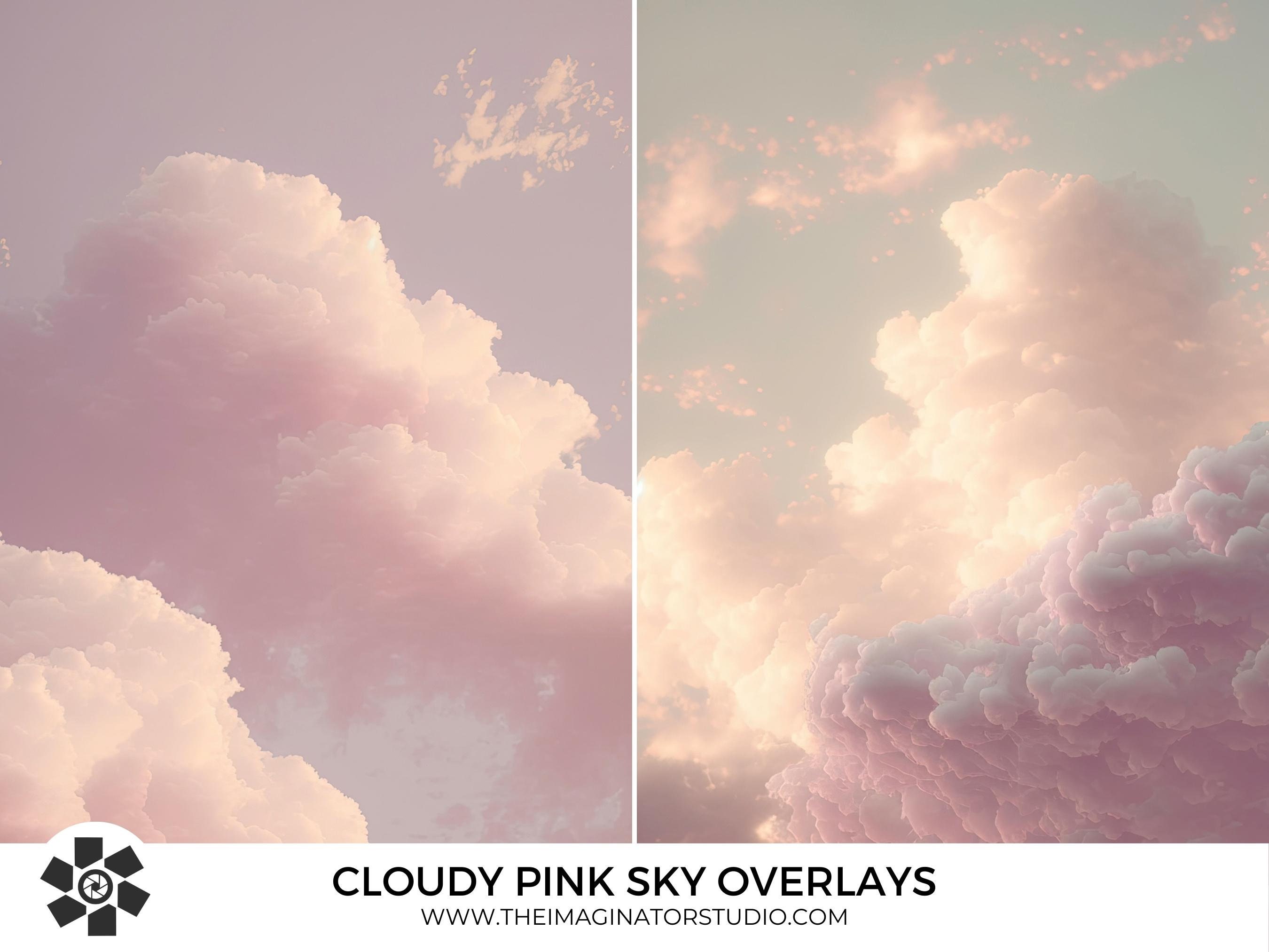 Pink Cloudy Sky Overlays | Photoshop Overlays | Sky Replacement | Cloud ...