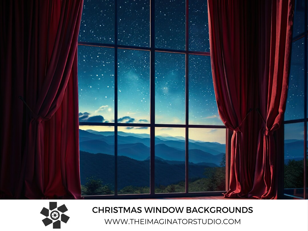 Christmas Window Digital Background | Photoshop | Digital Backgrounds ...