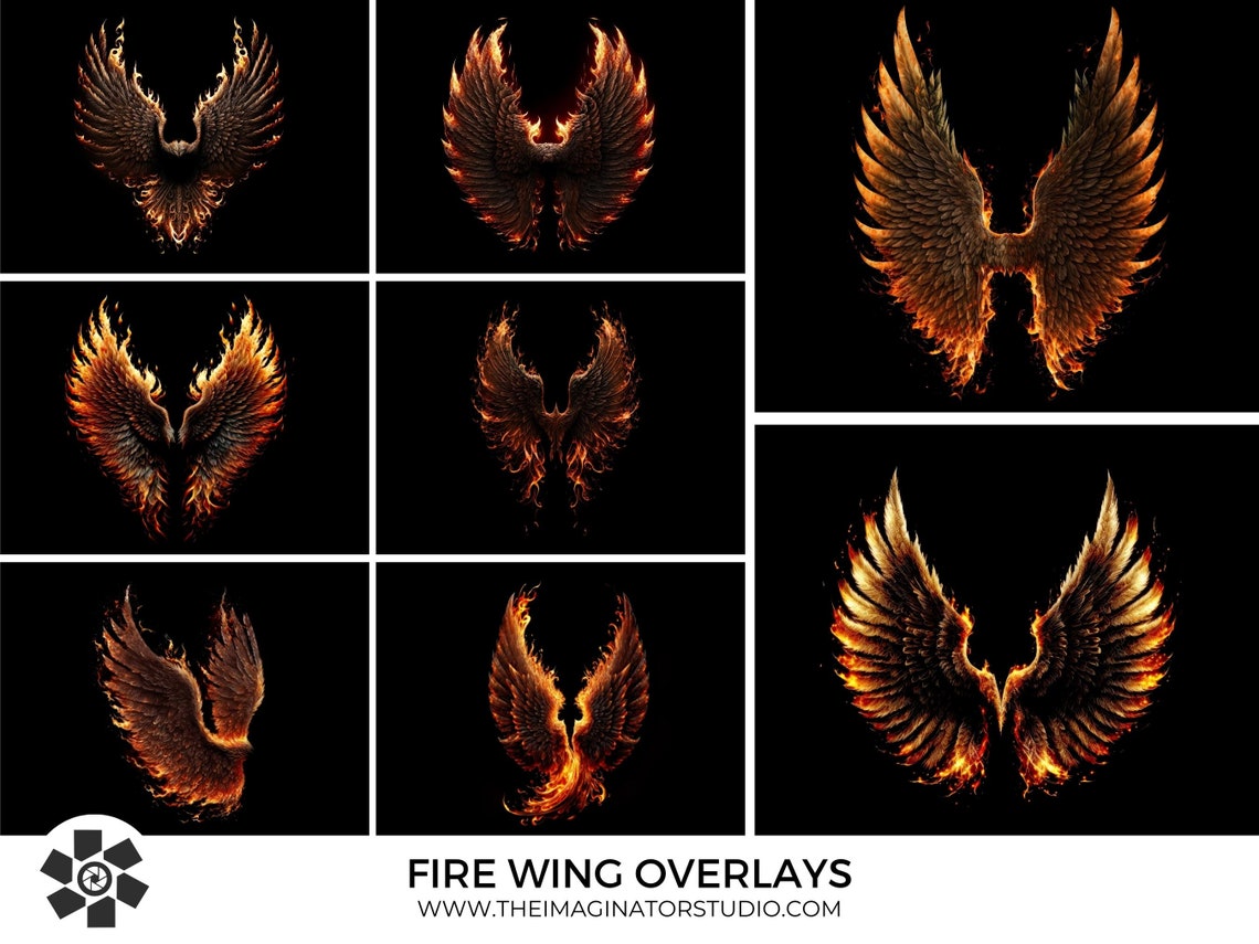 Fire Wing Overlays | Digital Wing Overlays | Photoshop Overlays | Wing ...