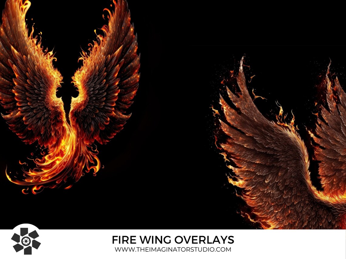 Fire Wing Overlays | Digital Wing Overlays | Photoshop Overlays | Wing ...