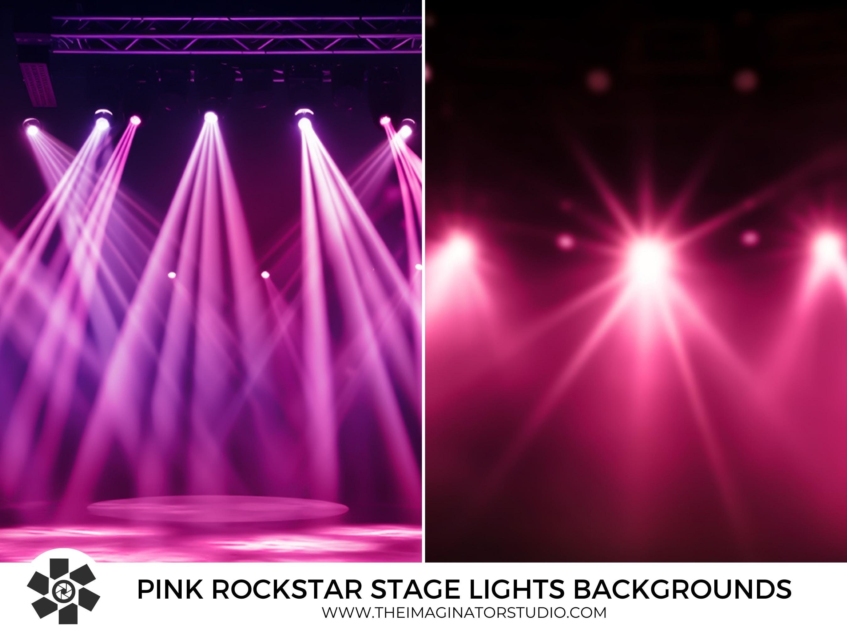 Pink Rockstar Stage Lights Backgrounds | Pink | Digital Background ...