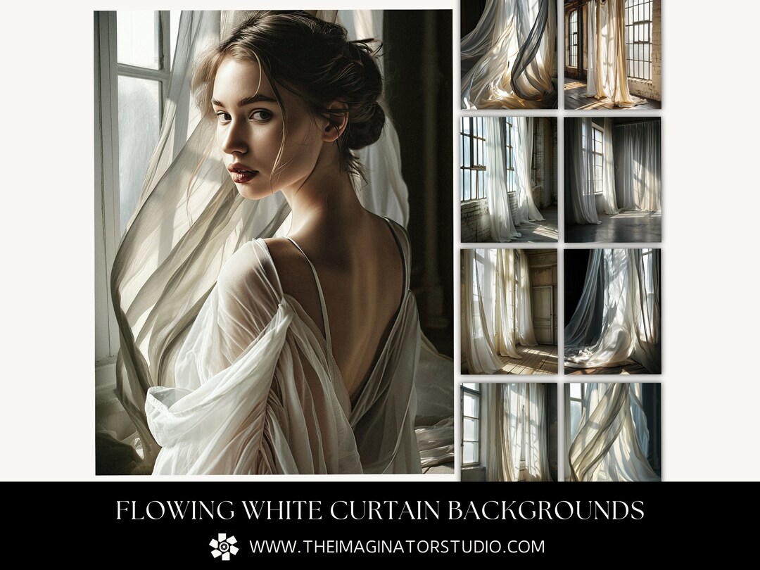 Flowing White Curtain Backdrops | Digital Backgrounds | Digital ...