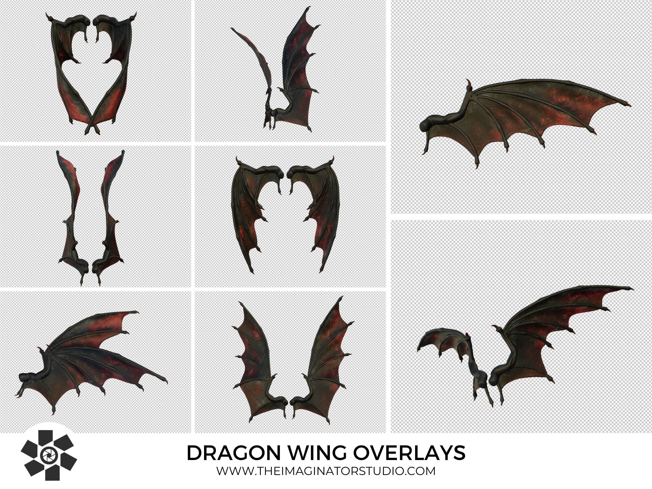 Dragon Wing Overlays | Digital Wing Overlays | Photoshop Overlays ...