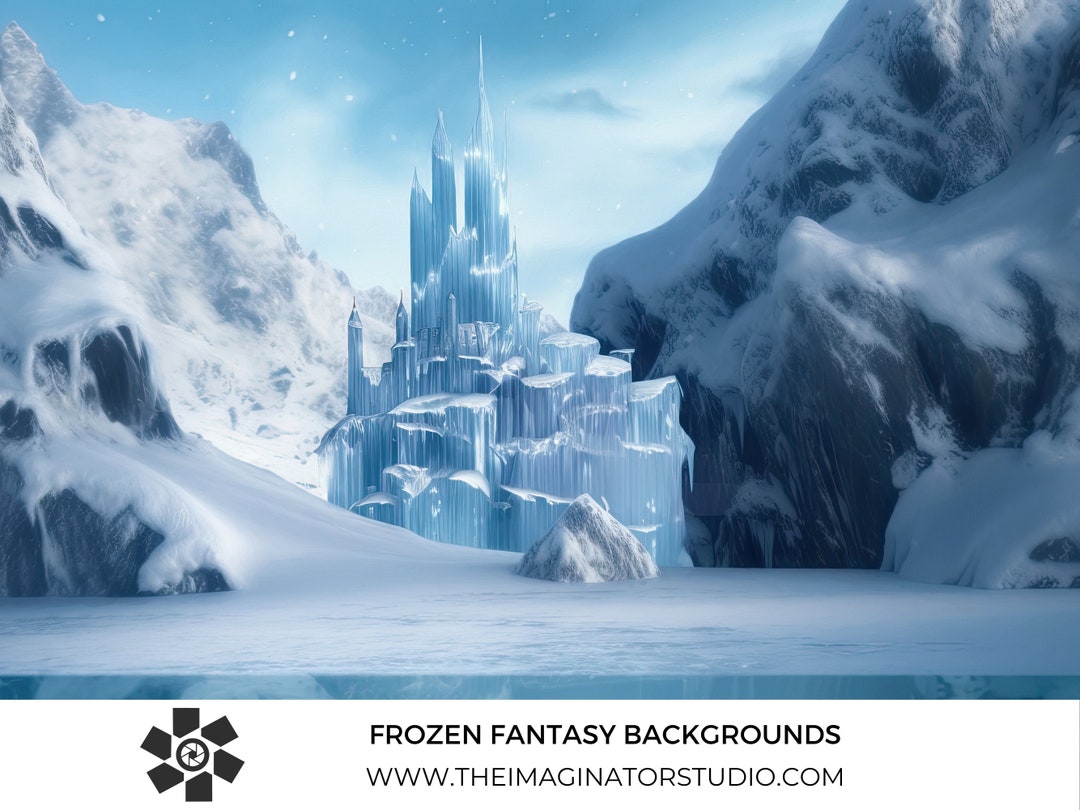 Frozen Fantasy Backdrops | Winter Digital Background | Ice Castle ...