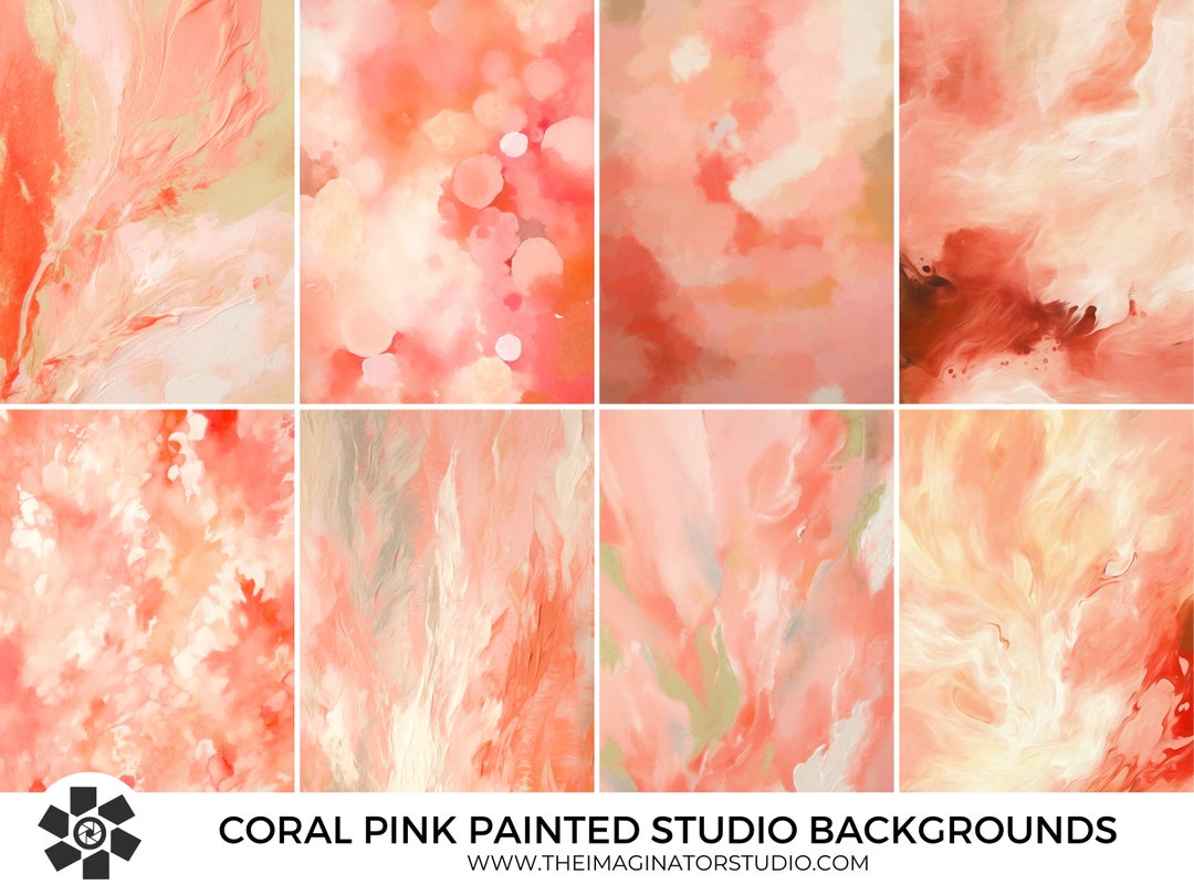 Coral Pink Painted Digital Backgrounds | Pink Digital Backgrounds ...