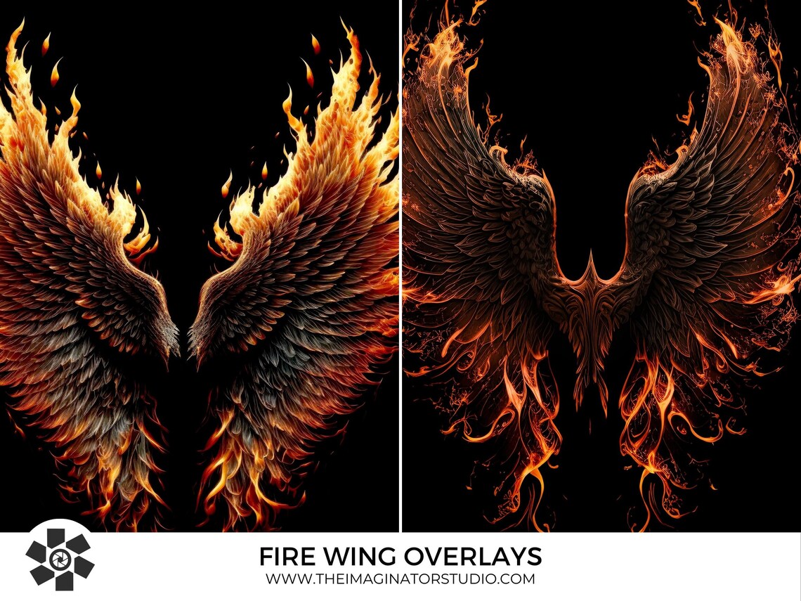 Fire Wing Overlays | Digital Wing Overlays | Photoshop Overlays | Wing ...