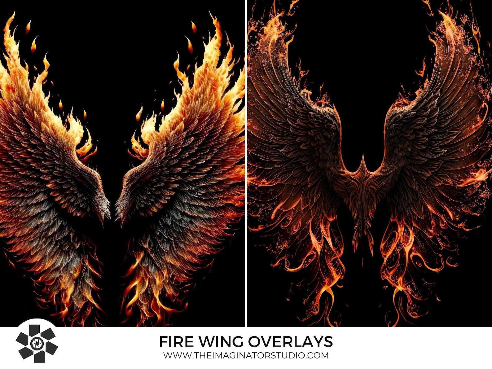 Fire Wing Overlays | Digital Wing Overlays | Photoshop Overlays | Wing ...