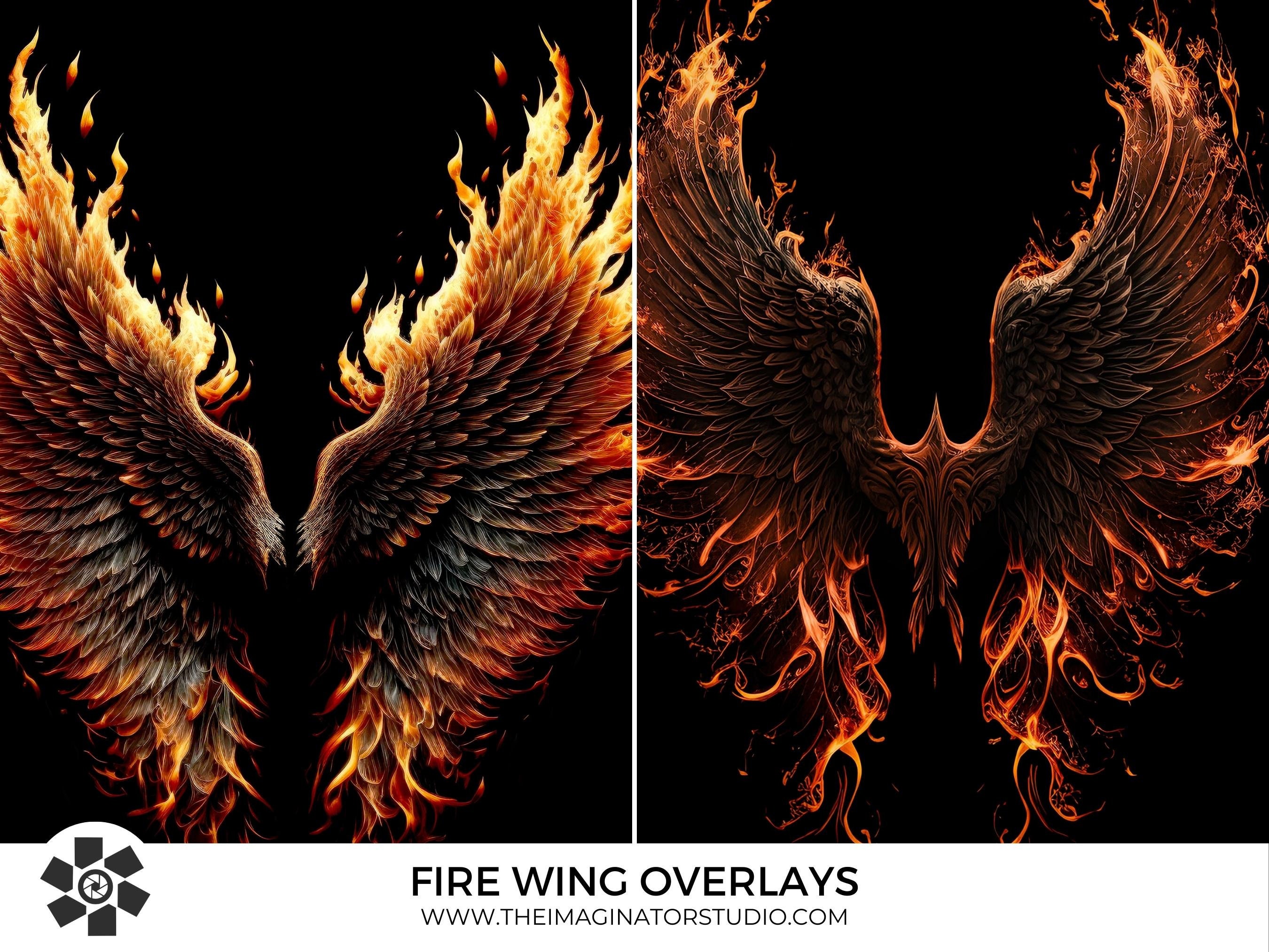 Fire Wing Overlays | Digital Wing Overlays | Photoshop Overlays | Wing ...