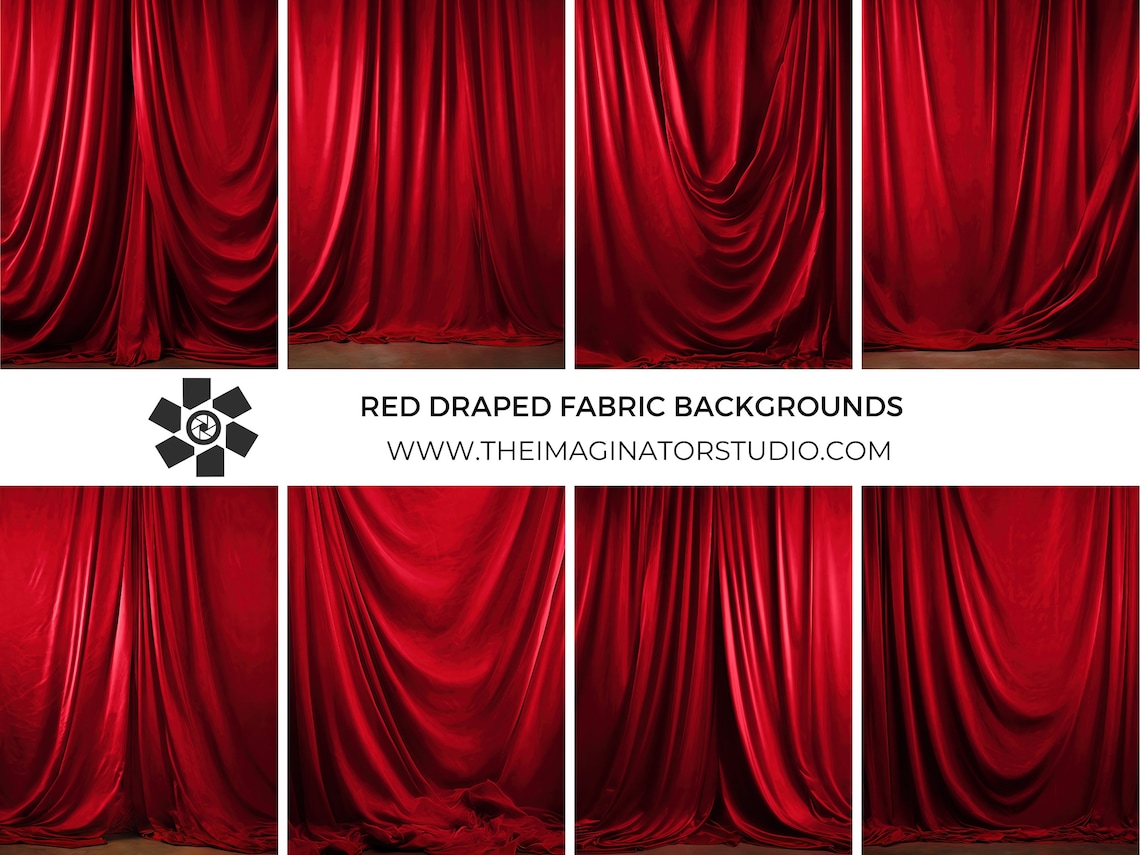 Red Draped Fabric Backgrounds | Red Curtains | Red Studio Backdrop ...
