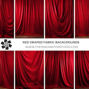 Red Draped Fabric Backgrounds | Red Curtains | Red Studio Backdrop ...