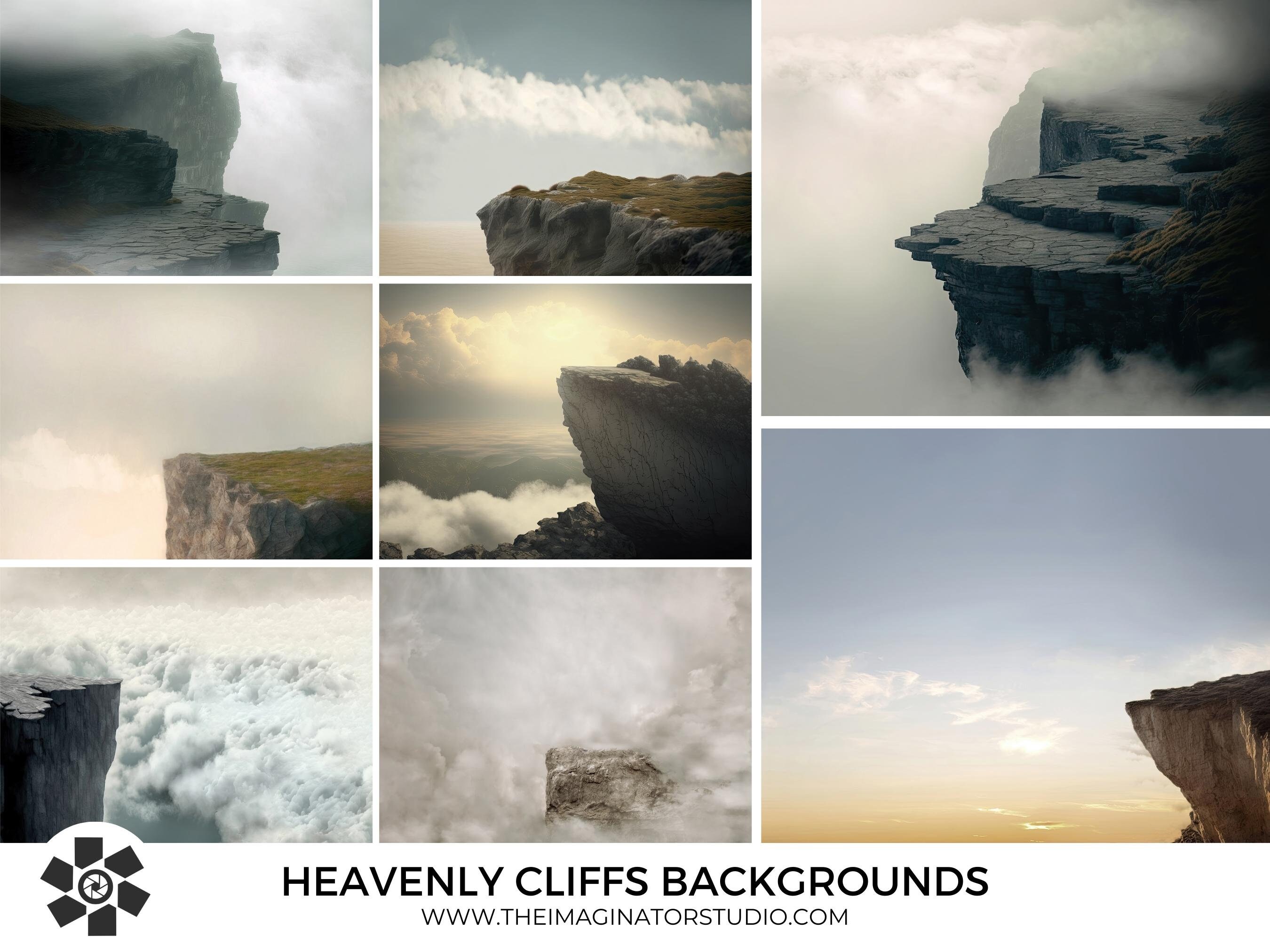 Heavenly Cliff Digital Backgrounds | Digital Backdrop | Photoshop ...