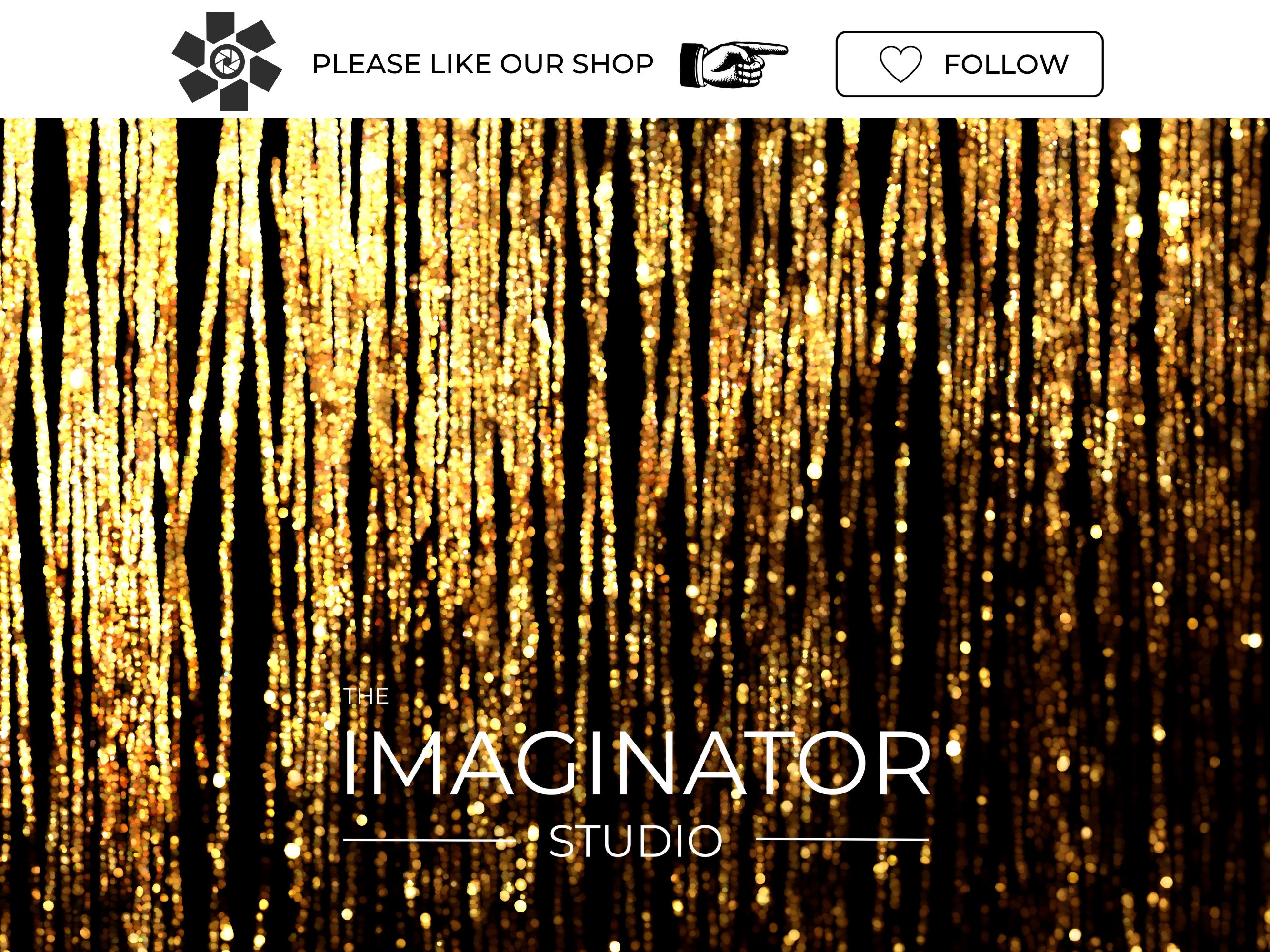 Gold Bokeh Backdrop | Bokeh | Gold Tinsel Overlay | Digital Background ...