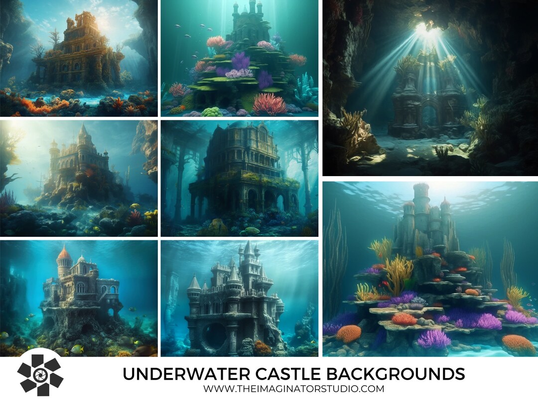 Underwater Castle Background | Mermaid Digital Background | Digital ...