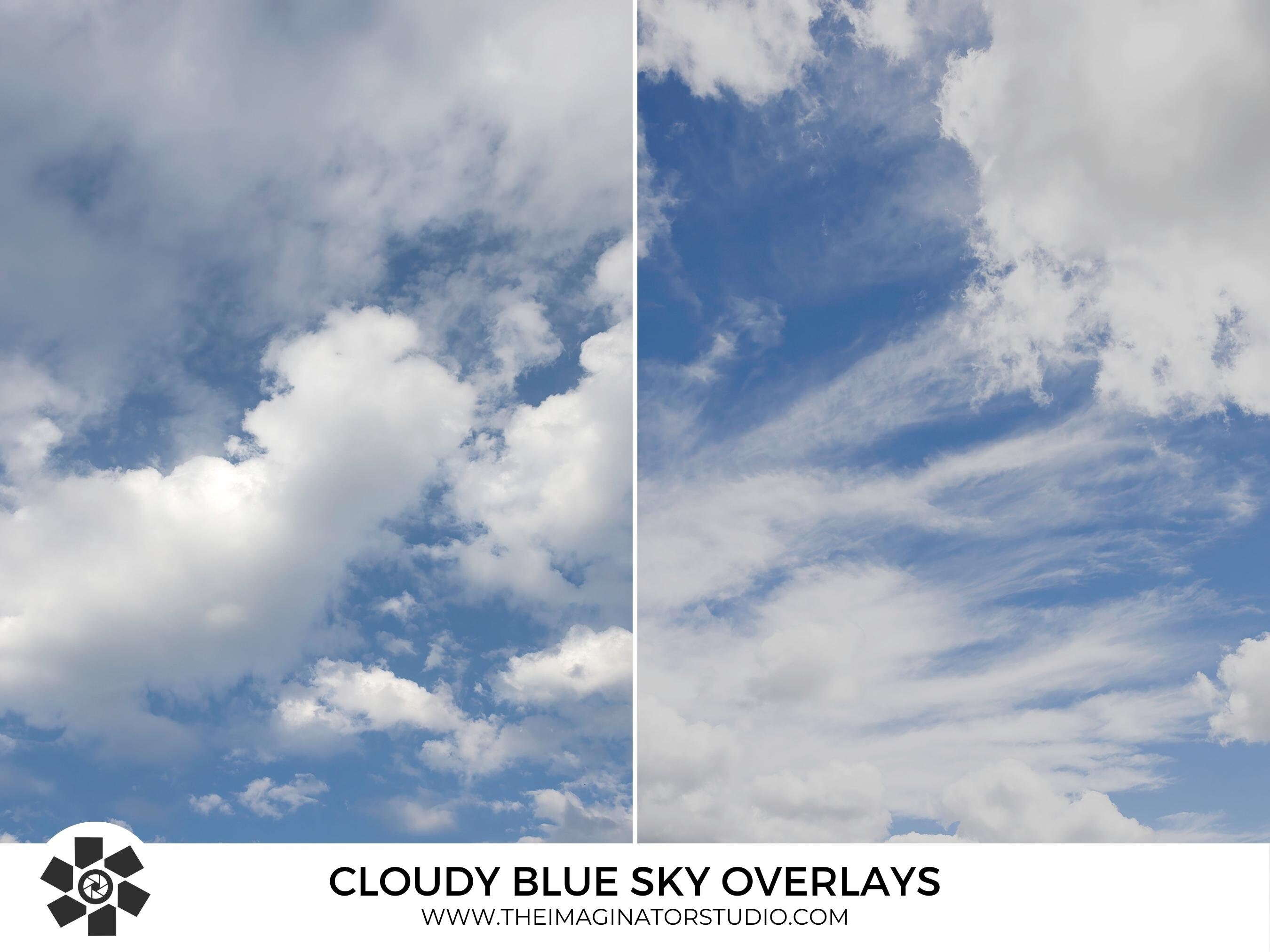 Cloudy Blue Sky Overlays | Photoshop Overlays | Sky Replacement | Cloud ...