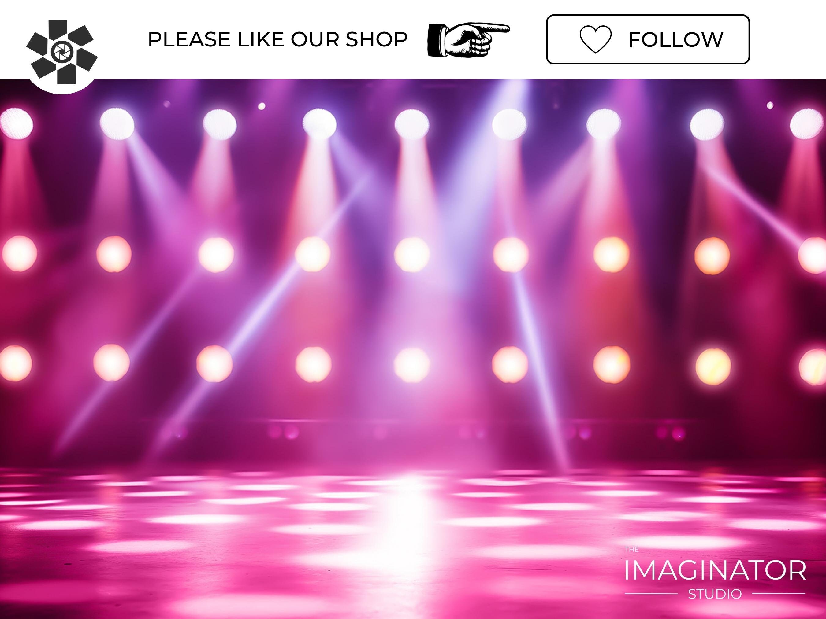 Pink Rockstar Stage Lights Backgrounds Pink Digital - Etsy