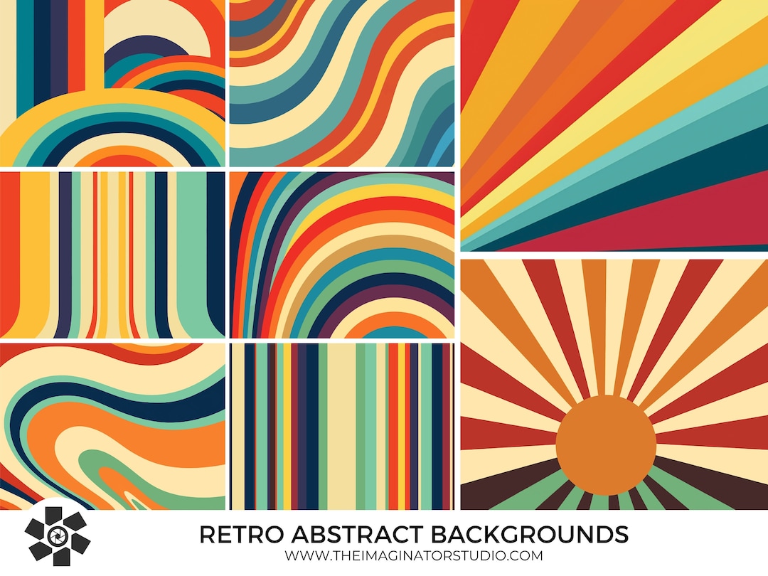 Retro Background | Vintage Background | Abstract | Digital Backdrop ...