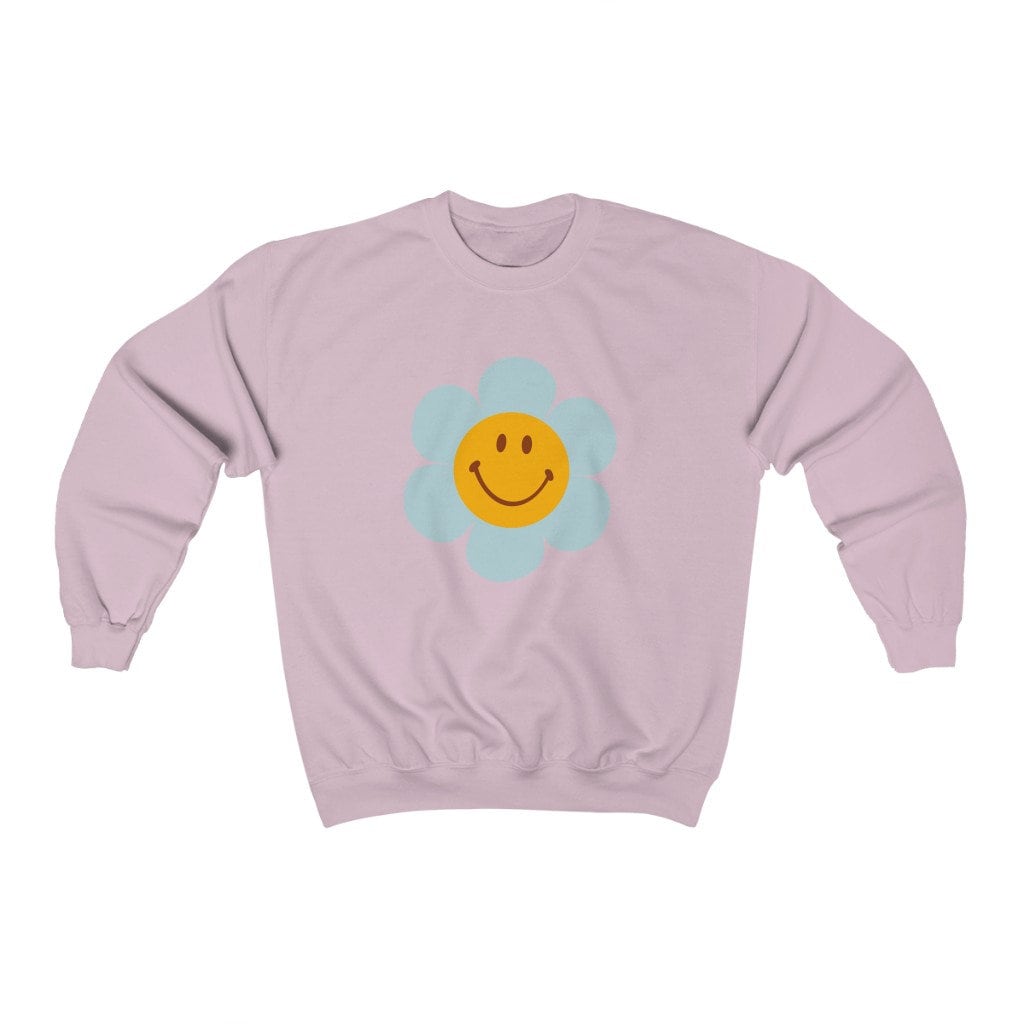 Smiley Face Flower Crewneck Retro Crewneck Preppy Sweatshirt | Etsy