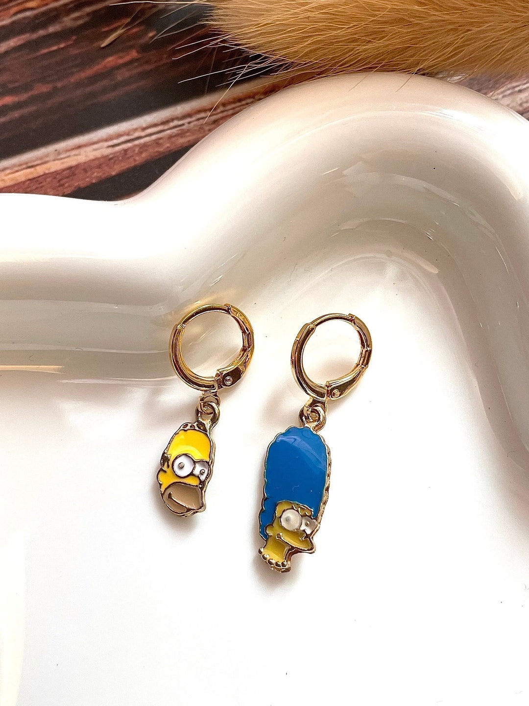 The Simpsons Huggie, Simpsons Earrings, Cartoon Earrings, Cute Huggies ...