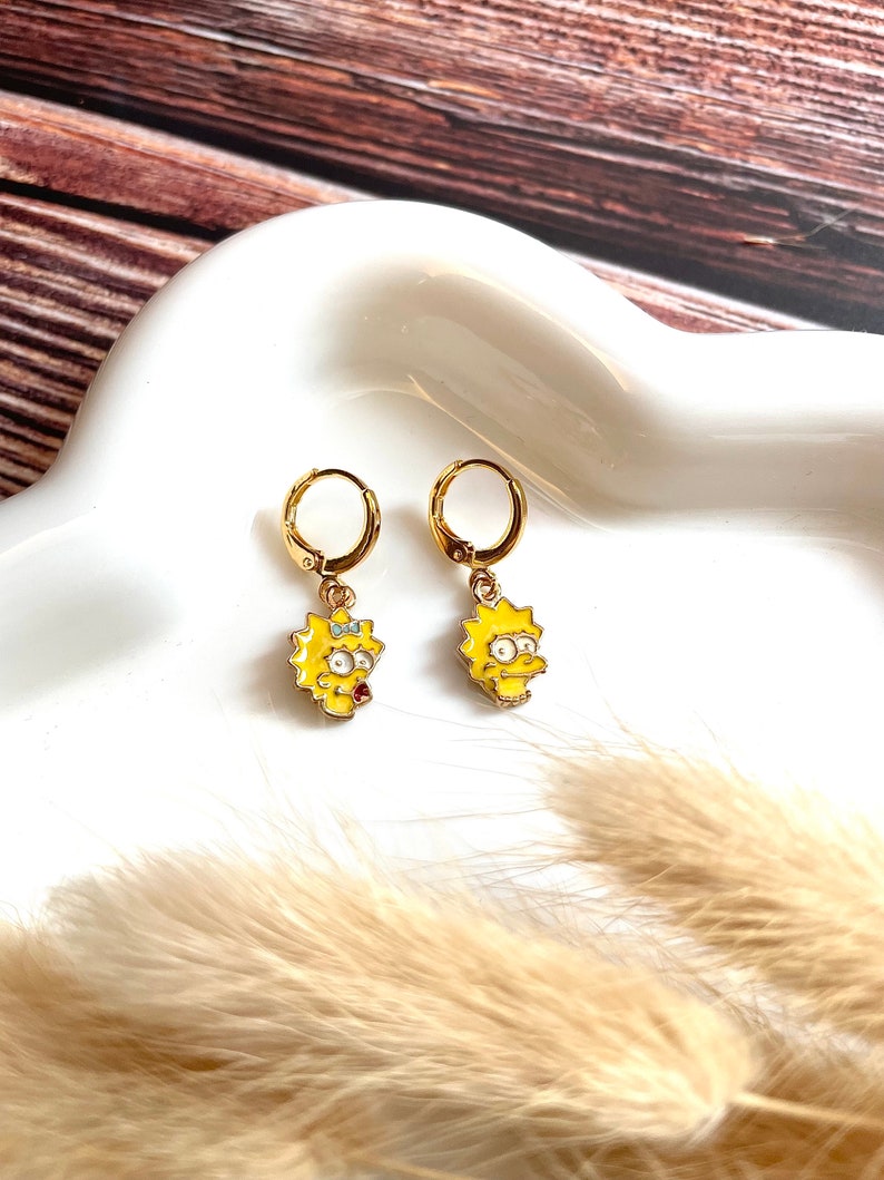 The Simpsons Huggie, Simpsons Earrings, Cartoon Earrings, Cute Huggies ...