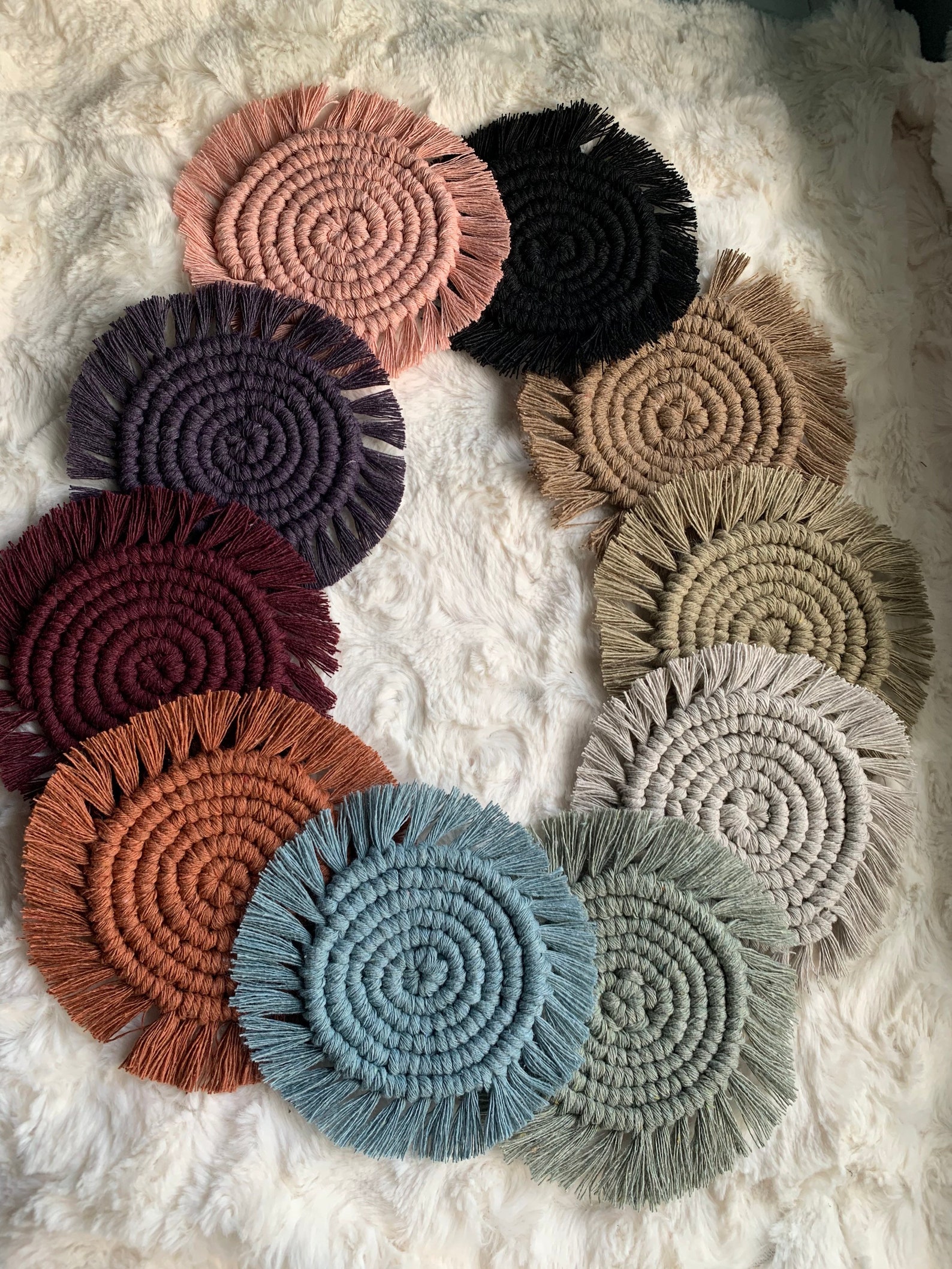 Macrame Coaster / Handmade Coaster / Round Coaster / Boho | Etsy