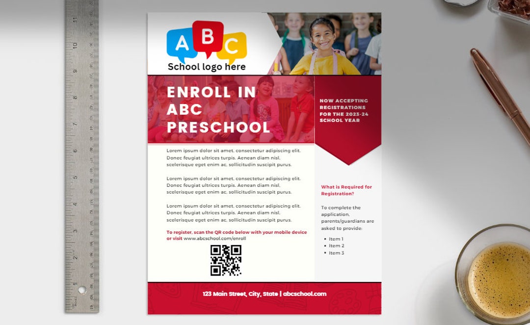 School Flyer Design Enrollment, After School Free Customization - Etsy