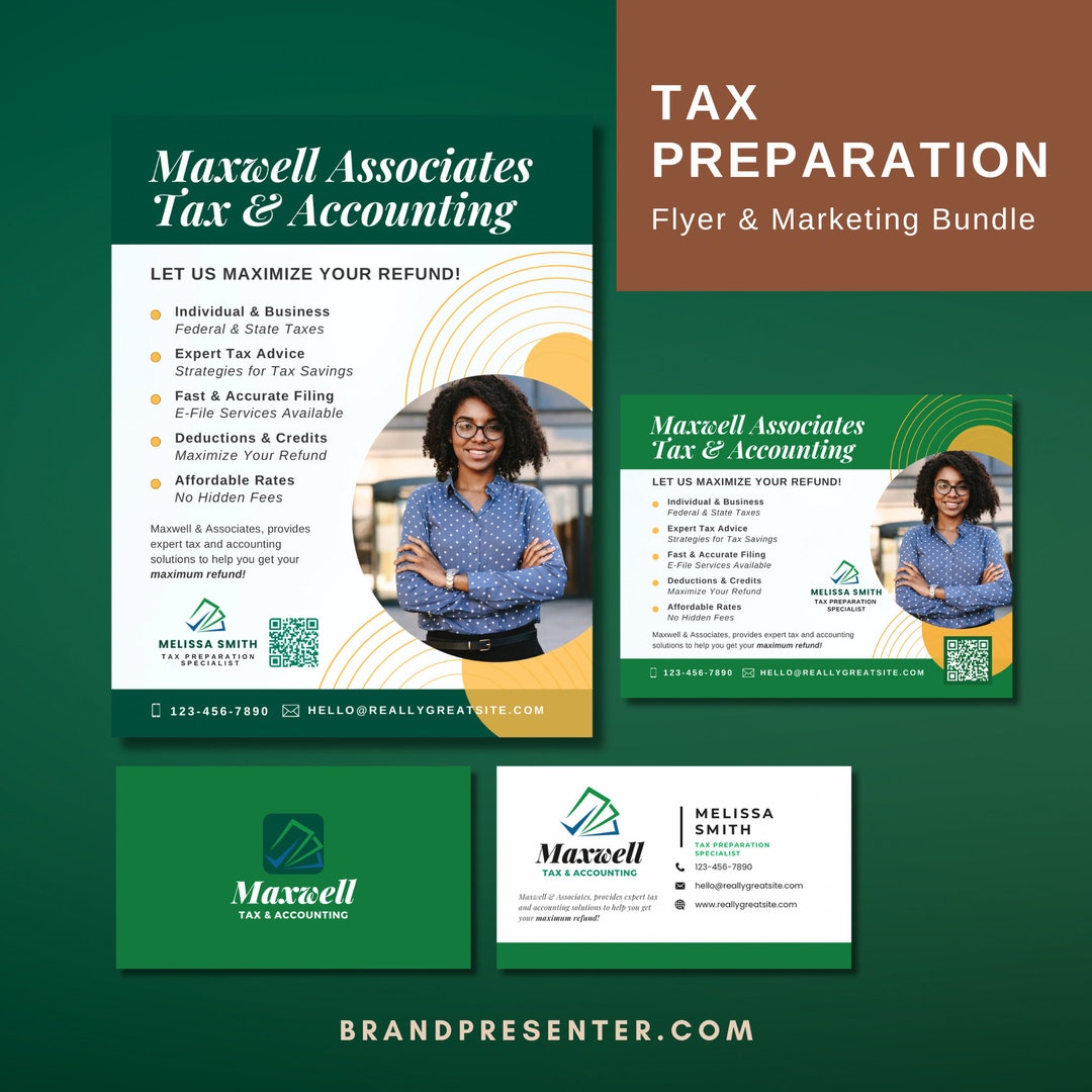 Tax Preparation Flyer Bundle | Tax Preparation Business Cards | Tax ...