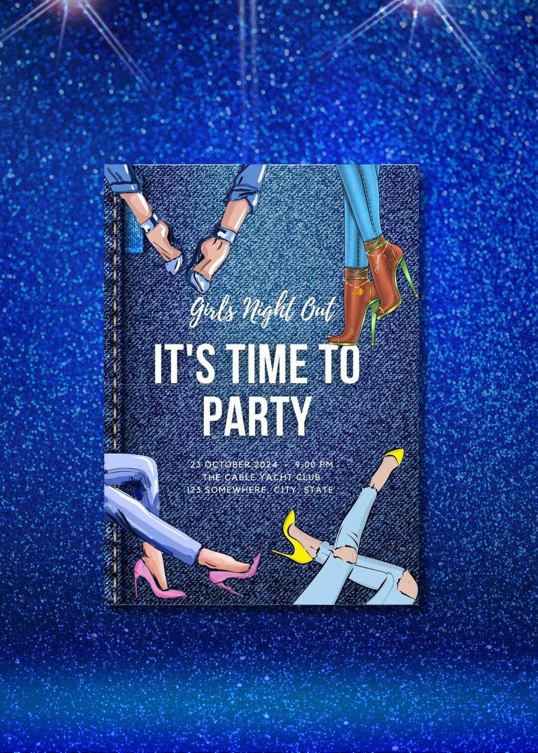 Denim Invitation Denim Birthday Invitation Jeans and Heels Event ...